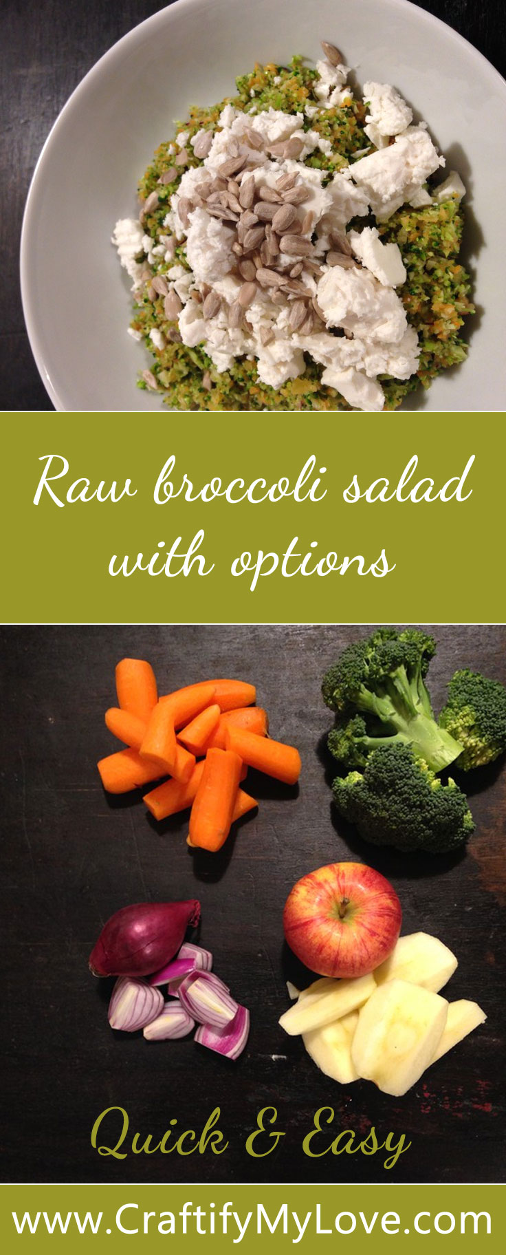 Super Easy Raw Broccoli Salad With Options | Craftify My Love