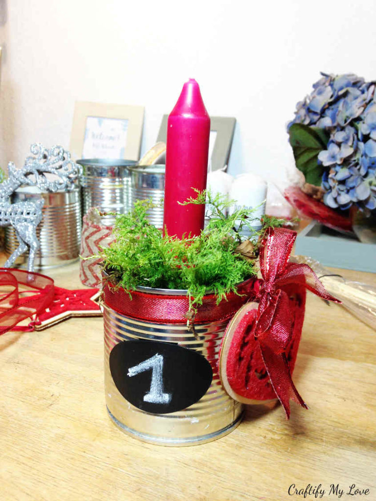 Upcycled Advent Wreath from Recycled Tin Cans | Craftify My Love