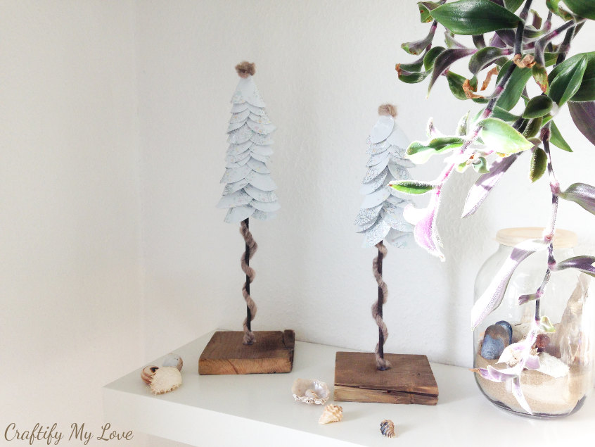 DIY Christmas crafts recycled wrapping paper trees | Craftify My Love