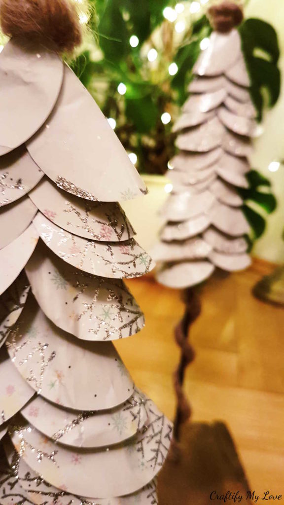 Recycled Wrapping Paper Christmas Tree | Craftify My Love