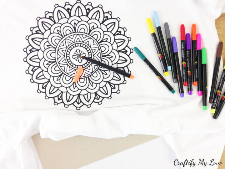 Mandala Colouring T-Shirt - Summer Fun Activity for Kids & Grown-Ups ...